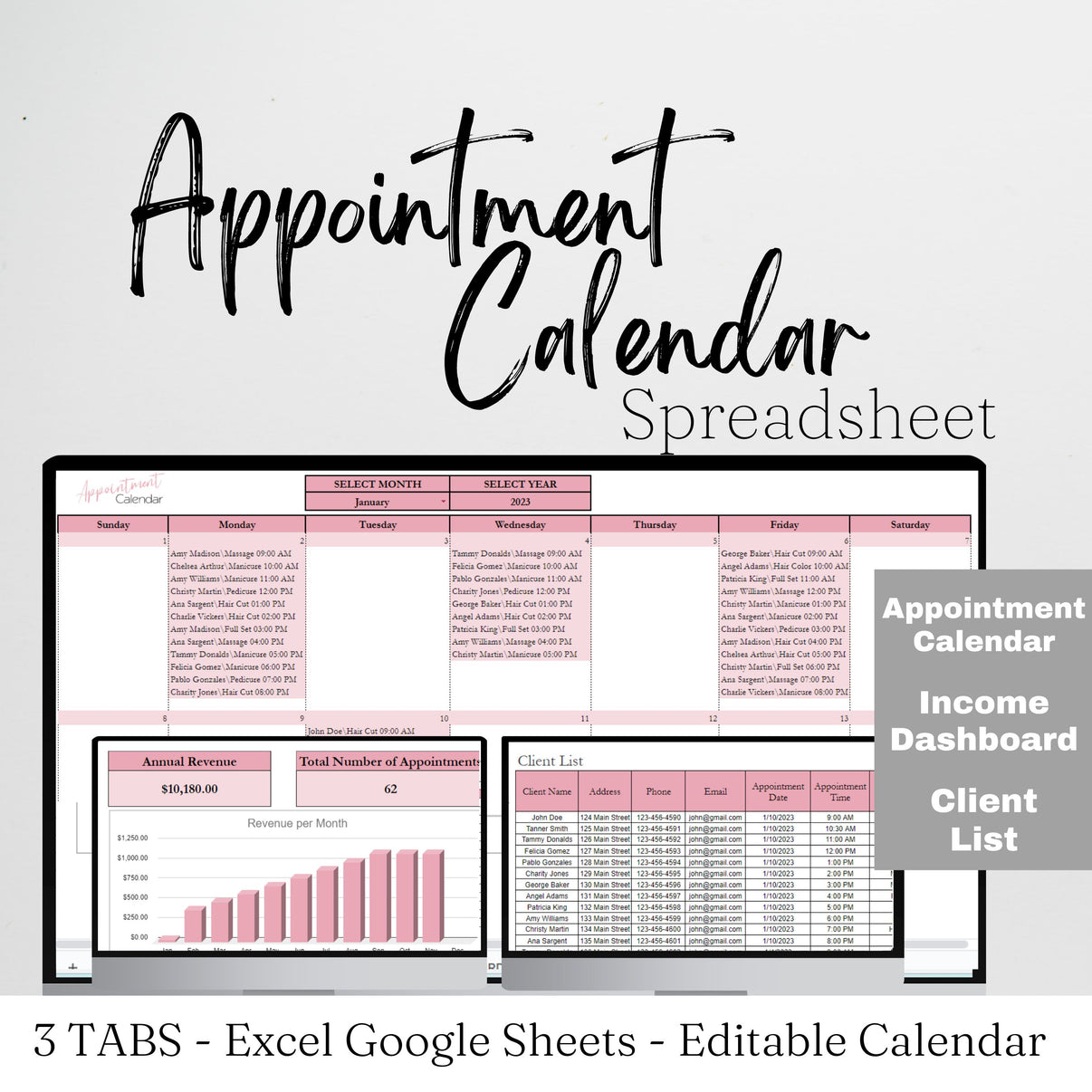 Appointment Calendar Google Sheet – Savvy and Thriving