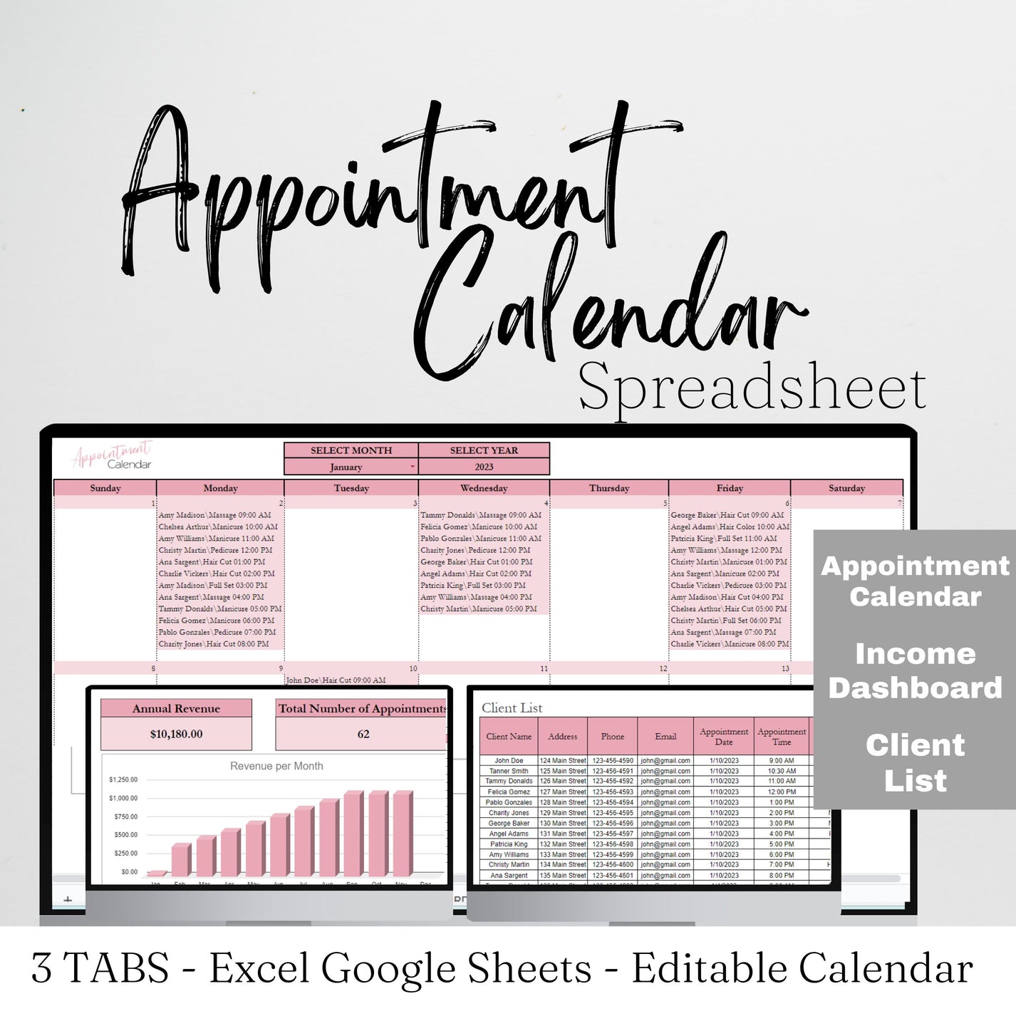 Appointment Calendar Google Sheet – Savvy and Thriving