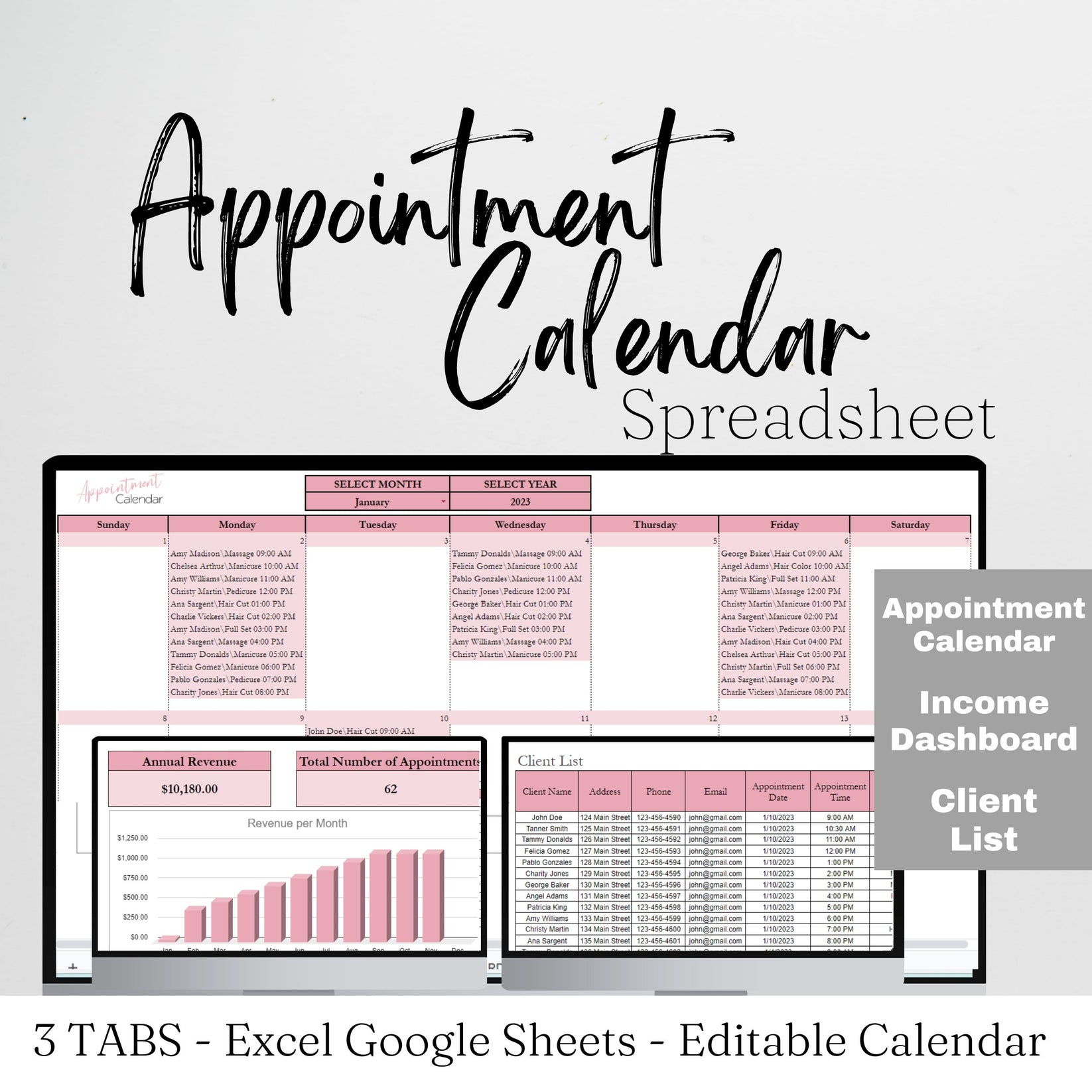 Appointment Calendar Google Sheet – Savvy and Thriving