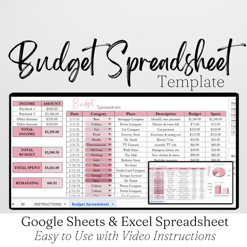 Budget Spreadsheet Template Google Sheets and Excel – Savvy and Thriving