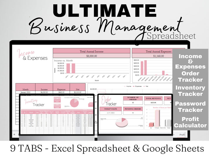 Business Bundle Template Google Sheets Excel Spreadsheet – Savvy and ...