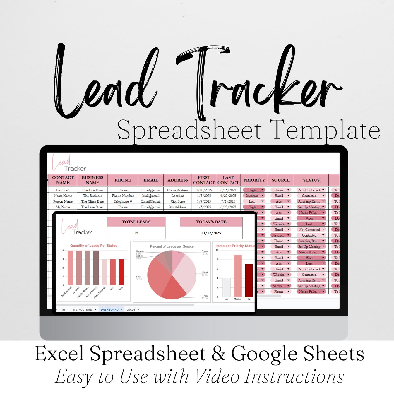 Lead Tracker Template Google Sheets Excel Spreadsheet – Savvy and Thriving