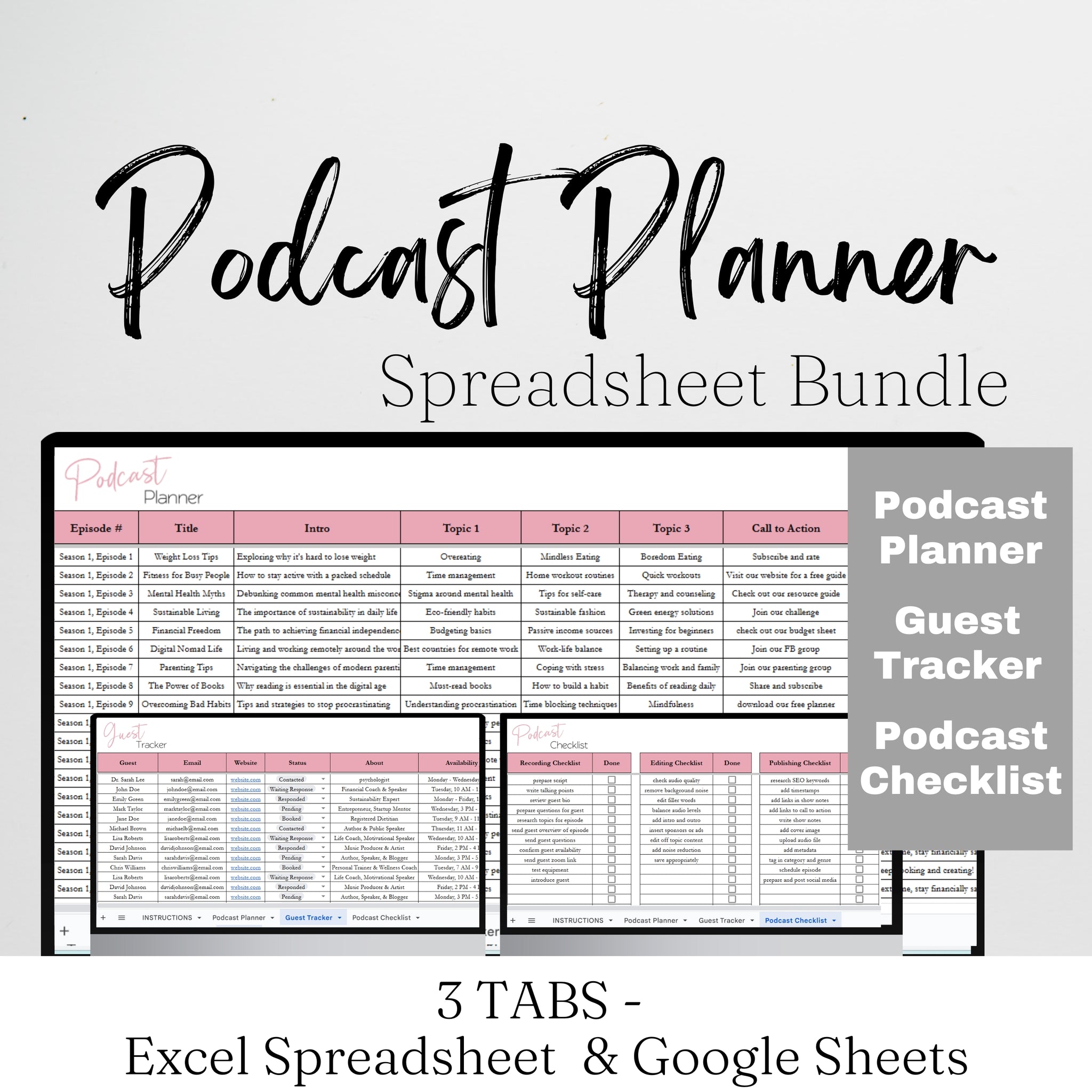 Podcast Planner Template Google Sheets – Savvy and Thriving