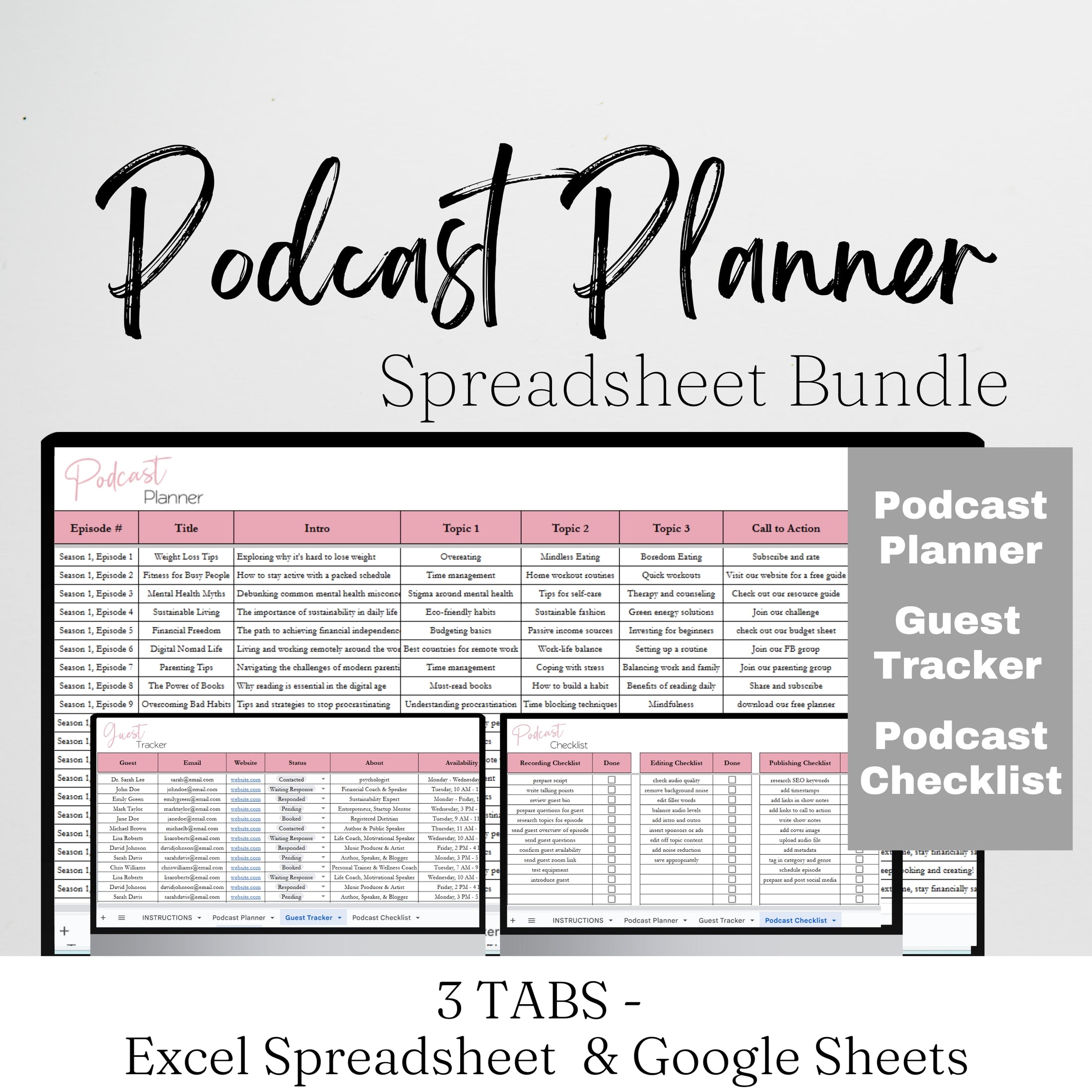 Podcast Planner Template Google Sheets – Savvy and Thriving