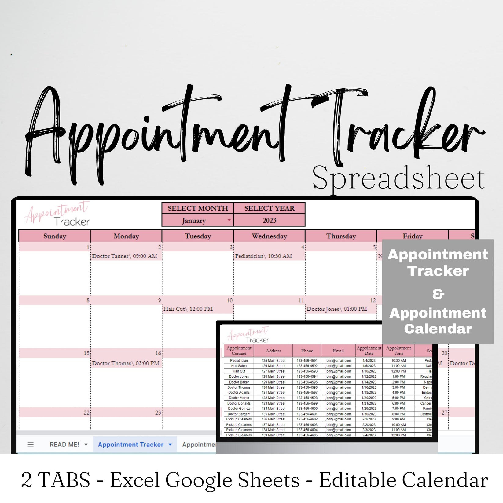 Appointment Tracker Google Sheet – Savvy and Thriving