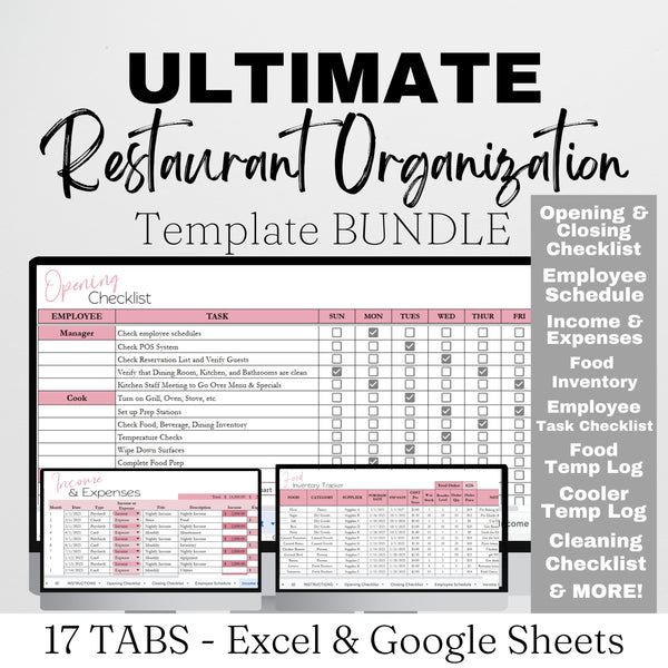 Restaurant Management Templates - Google Sheets & Excel Spreadsheet ...