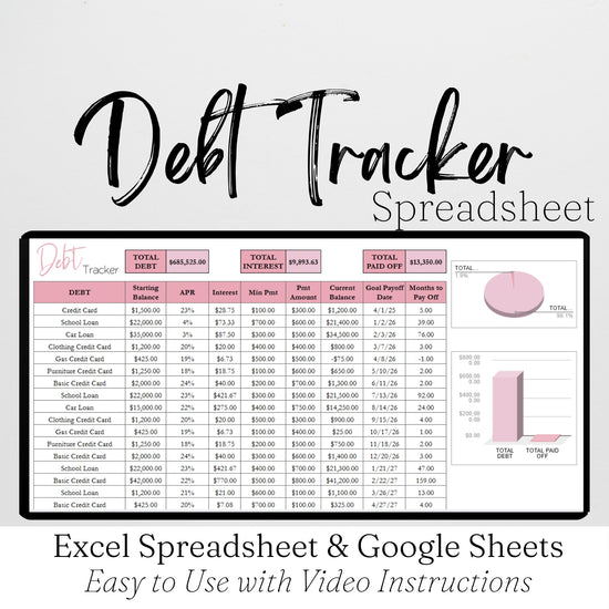 Debt Tracker Google Sheets Template and Excel Spreadsheet – Savvy and ...