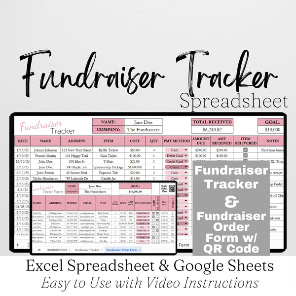 Fundraiser Tracker Template Google Sheets and Excel Spreadsheet – Savvy ...
