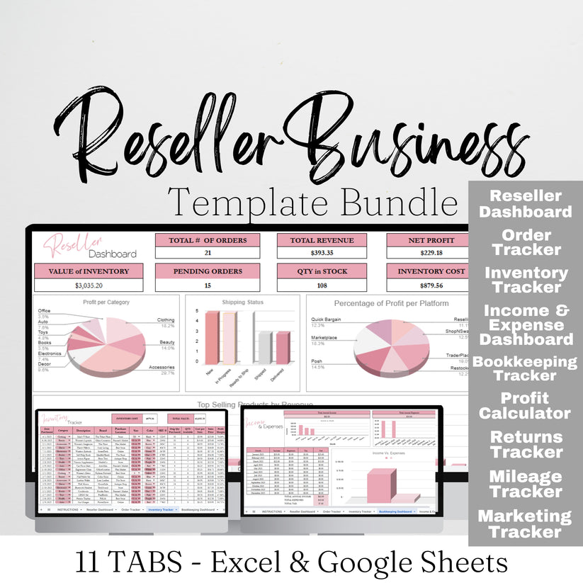 Reseller Business Planner Template Google Sheet and Excel Spreadsheet – Savvy and Thriving