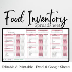 Food Inventory Tracker Google Sheet and Excel Spreadsheet – Savvy and ...