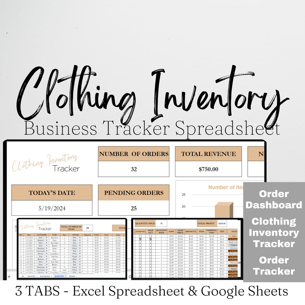 Clothes Inventory Tracker Google Sheets – Savvy and Thriving