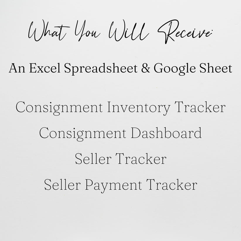 Consignment Inventory Tracker Template for Google Sheets and Excel Spr ...