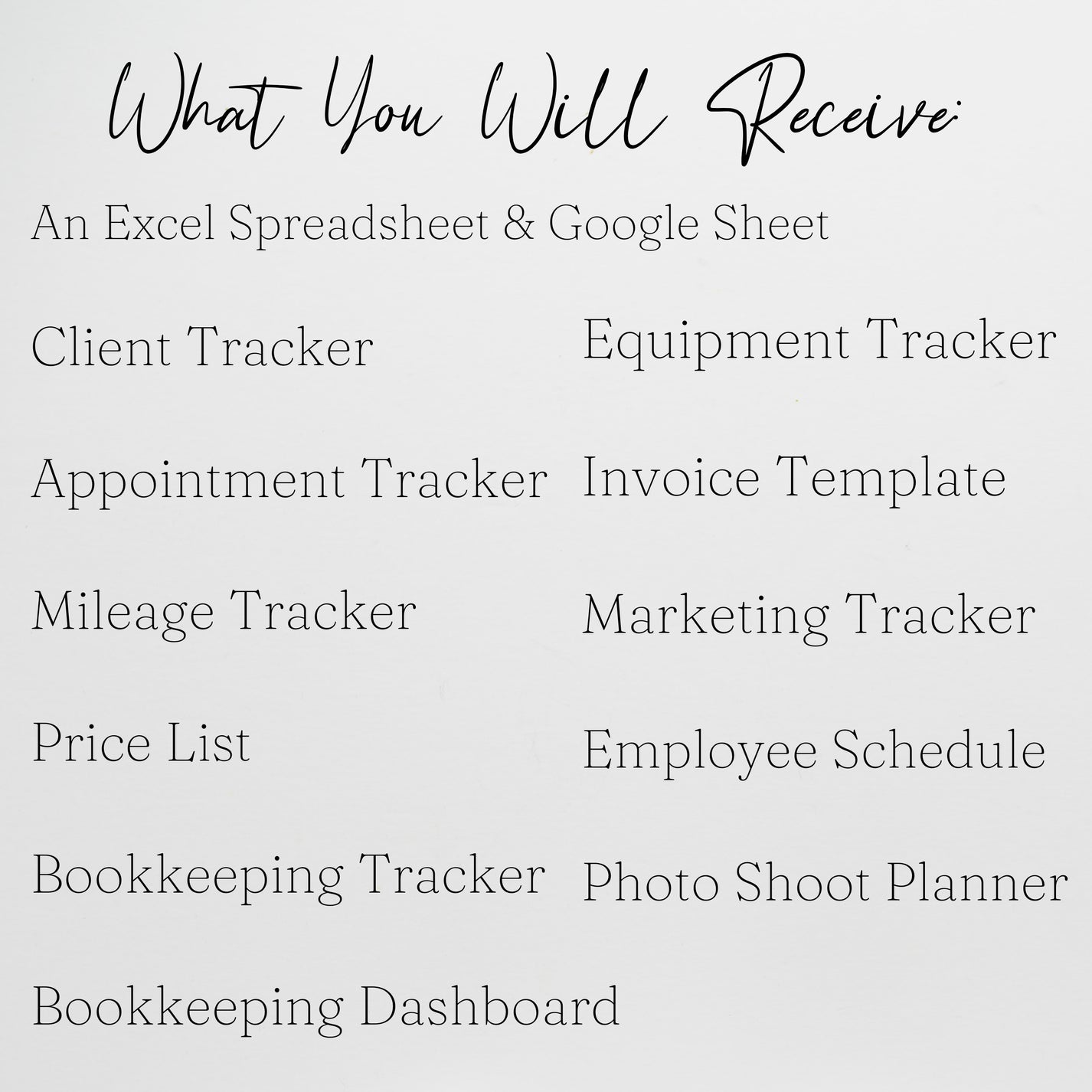 Photography Planner Template Bundle Google Sheet and Excel Spreadsheet ...