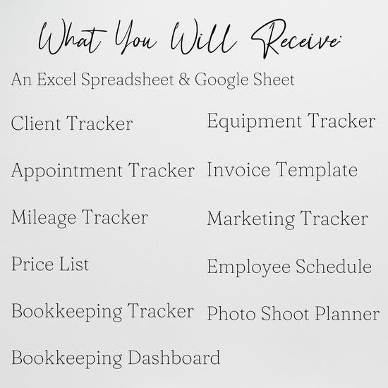 Photography Planner Template Bundle Google Sheet and Excel Spreadsheet ...
