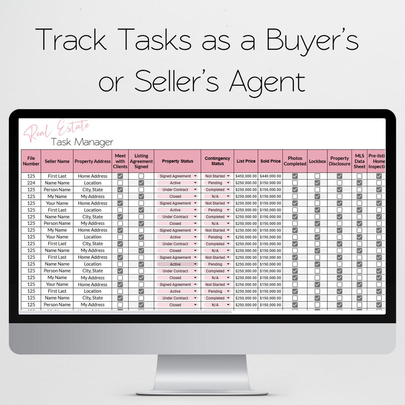 Real Estate Task Tracker Template Google Sheets Excel Spreadsheet ...