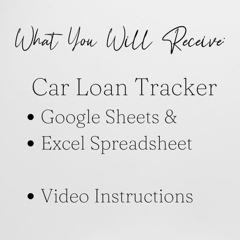 Car Loan Payment Tracker Template Google Sheets and Excel Spreadsheet ...