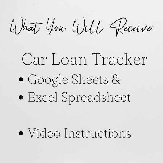 Car Loan Payment Tracker Template Google Sheets and Excel Spreadsheet ...