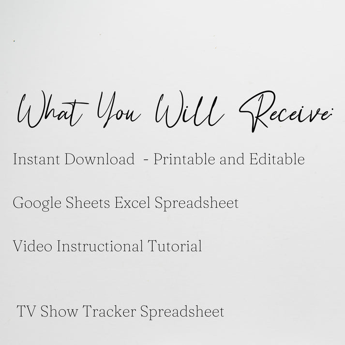 TV Show Tracker Excel Spreadsheet Google Sheet – Savvy and Thriving