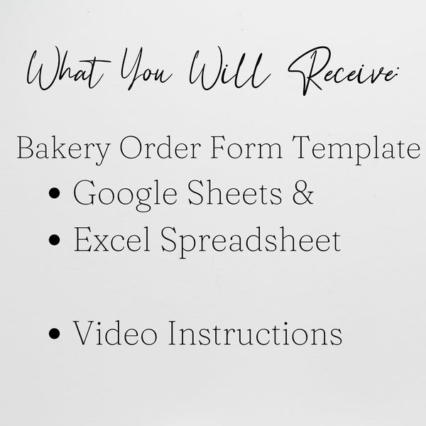 Bakery Order Form Template Google Sheets and Excel Spreadsheet – Savvy ...