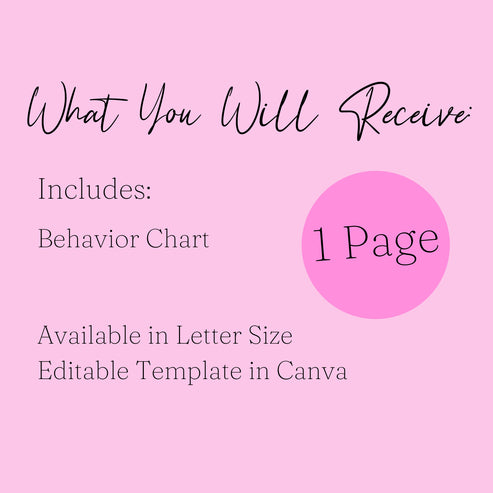 Behavior Chart for Kids Printable Template in Canva, Editable Template ...