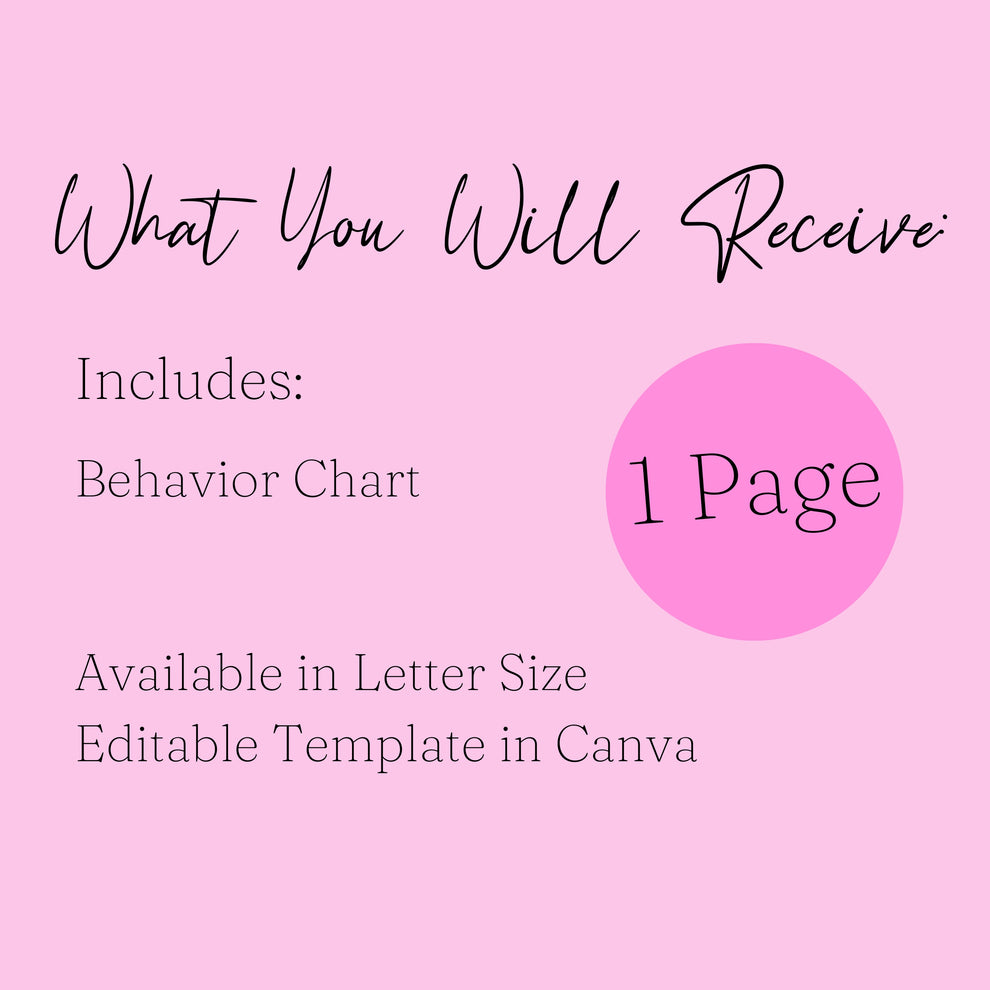 Behavior Chart for Kids Printable Template in Canva, Editable Template ...