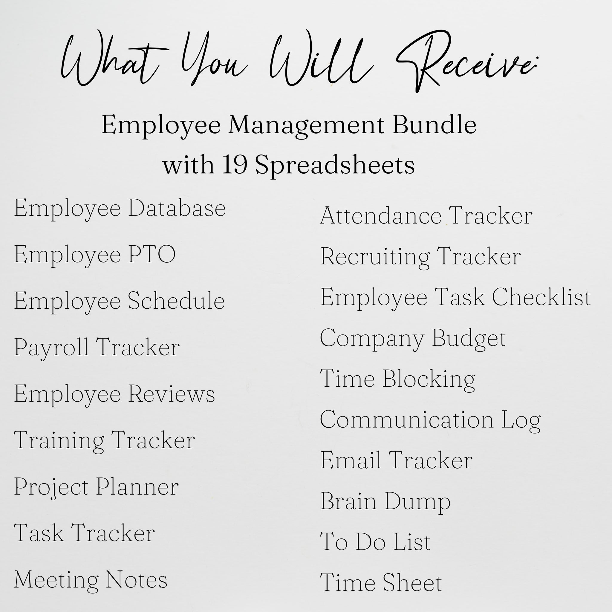 Employee Management Template Planner for Small Business Google Sheet a ...