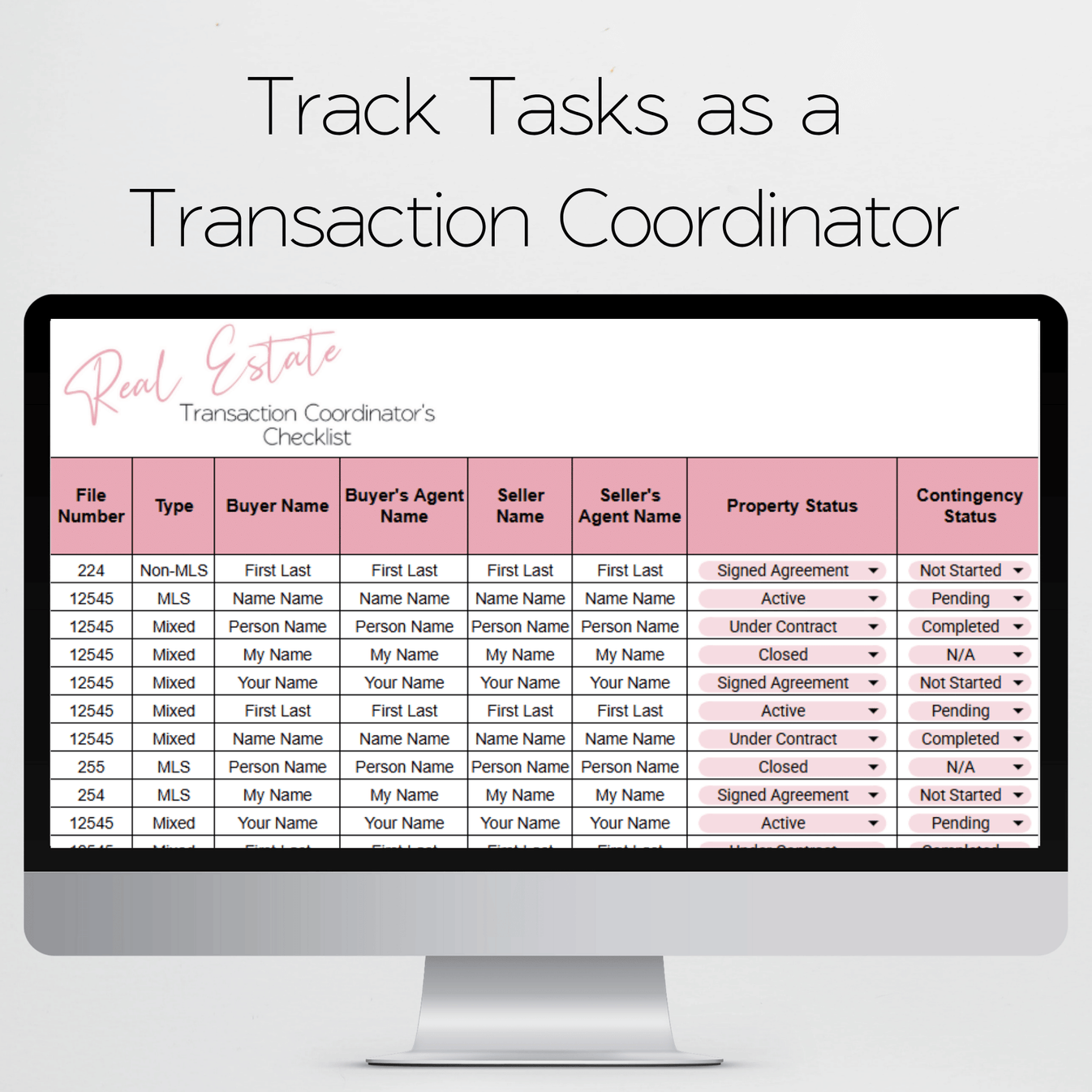 Real Estate Transaction Coordination Checklist Template Google Sheets ...