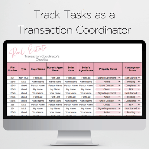 Real Estate Transaction Coordination Checklist Template Google Sheets ...
