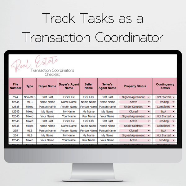 Real Estate Transaction Coordination Checklist Template Google Sheets ...