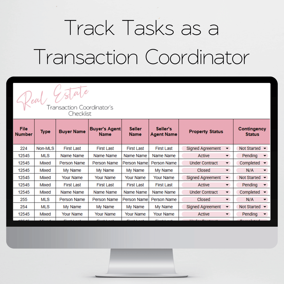 Real Estate Transaction Coordination Checklist Template Google Sheets ...