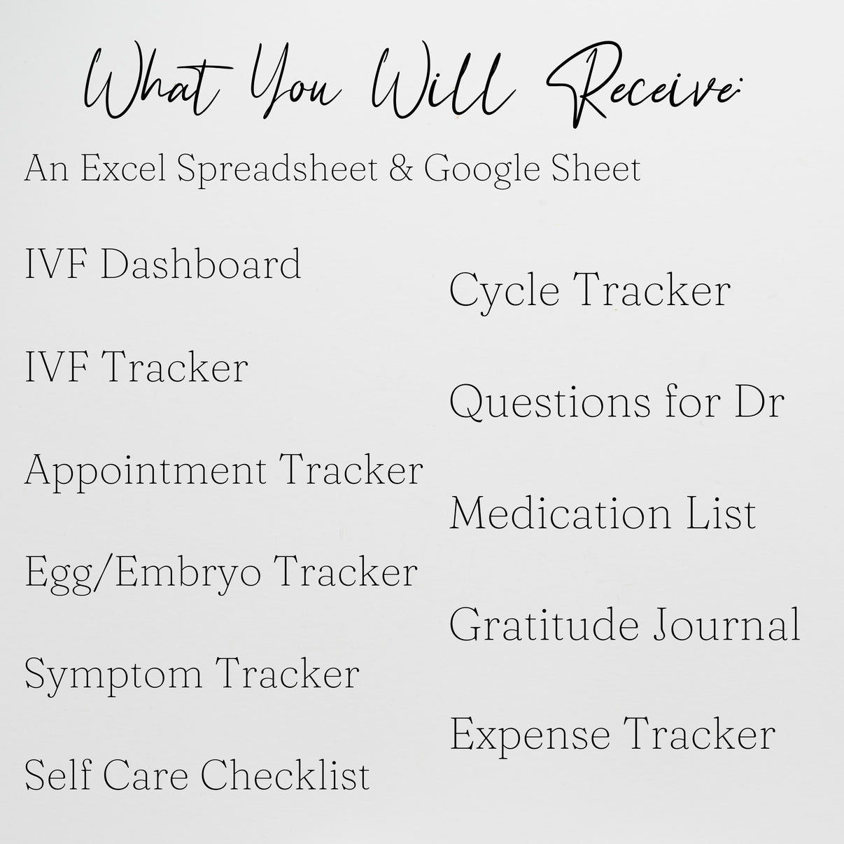 IVF Planner Template Bundle Google Sheet and Excel Spreadsheet – Savvy ...