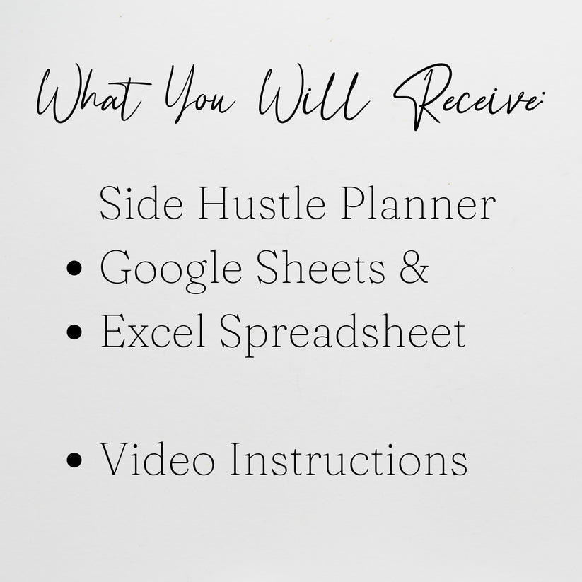 Side Hustle Planner Template for Google Sheets and Excel Spreadsheet ...