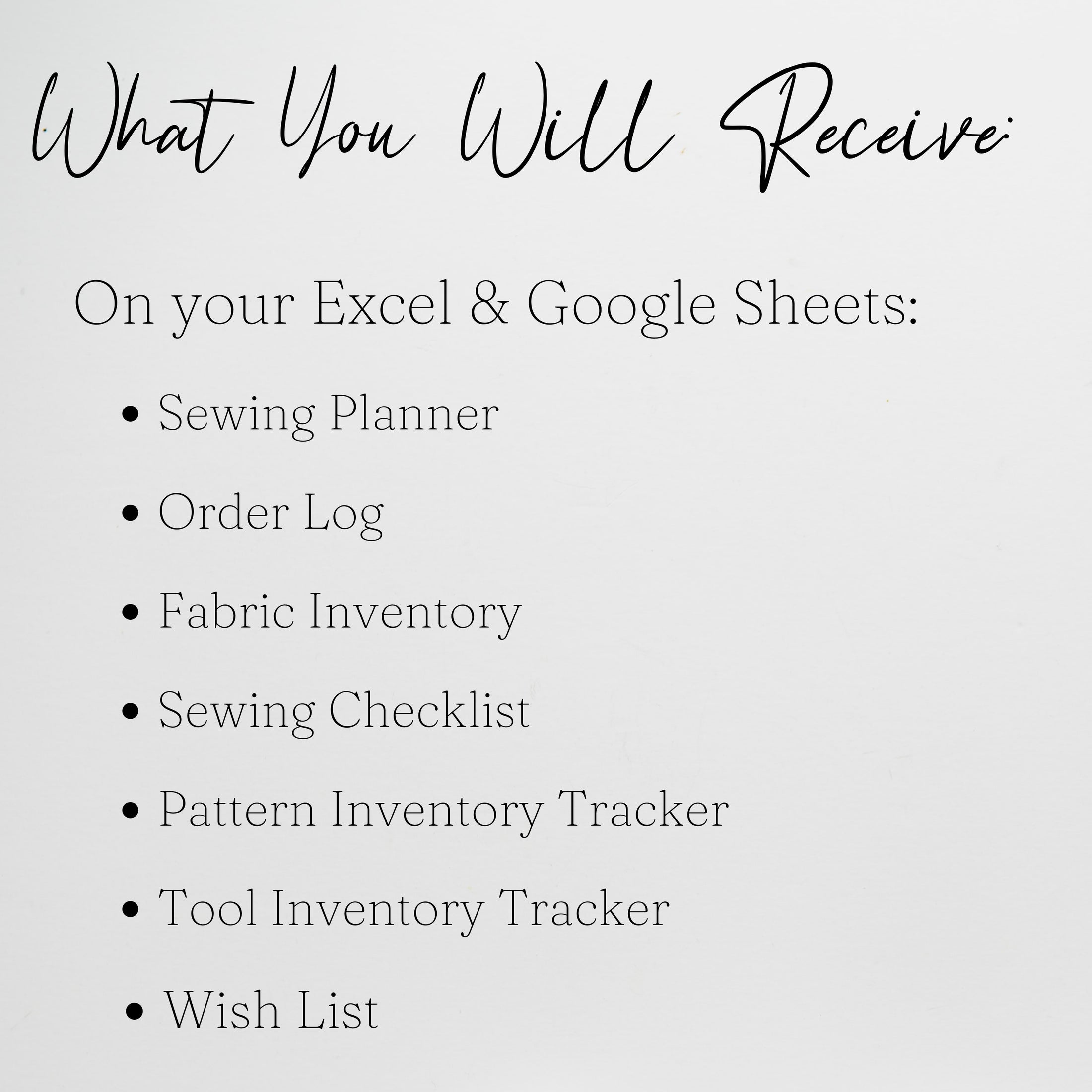 Sewing Planner Template Google Sheet and Excel Spreadsheet – Savvy and ...