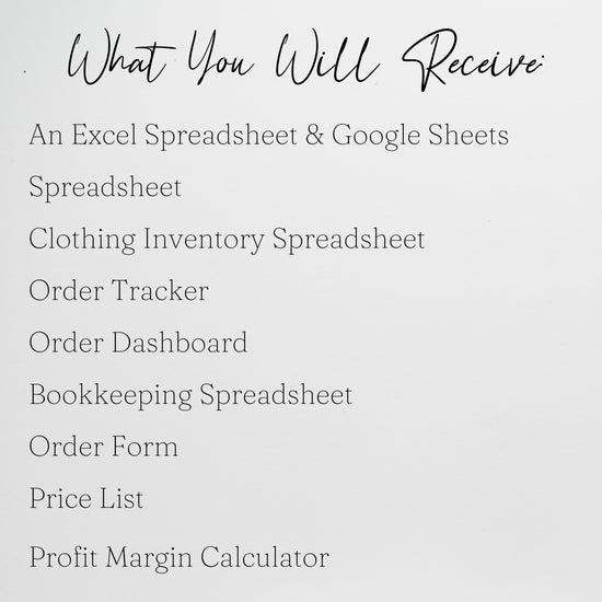 Clothing Business Excel Template, Clothing Business Bundle Google Shee ...
