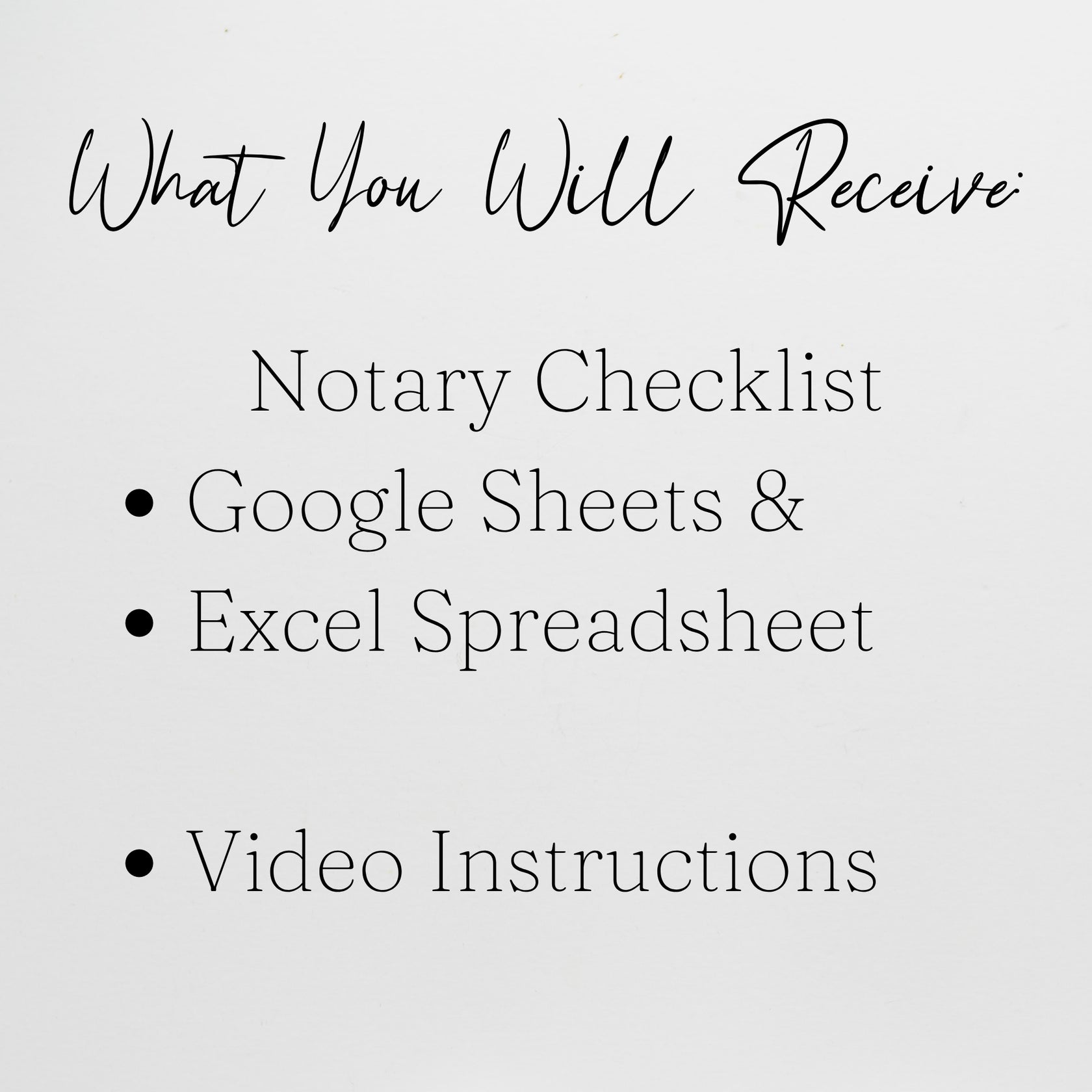 Notary Checklist Template for Google Sheets and Excel Spreadsheet ...