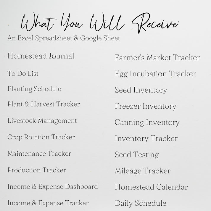Homestead Planner Template Google Sheet and Excel Spreadsheet – Savvy ...