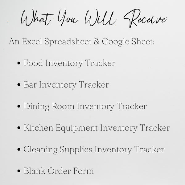Restaurant Inventory Template Google Sheets – Savvy and Thriving