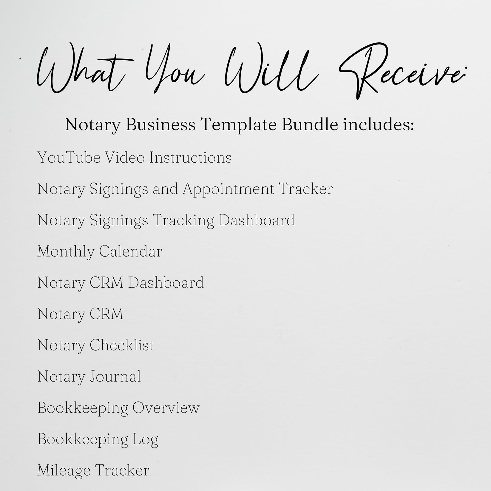 Notary Business Template Spreadsheet Bundle, Templates for Mobile Nota ...