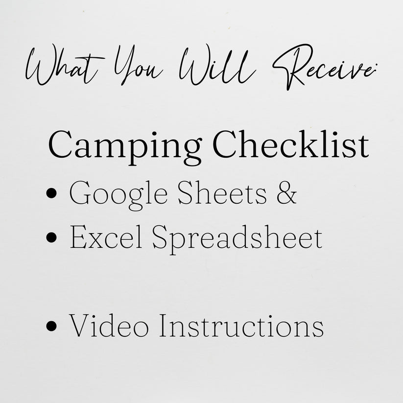 Camping Checklist Template for Google Sheets and Excel Spreadsheet ...