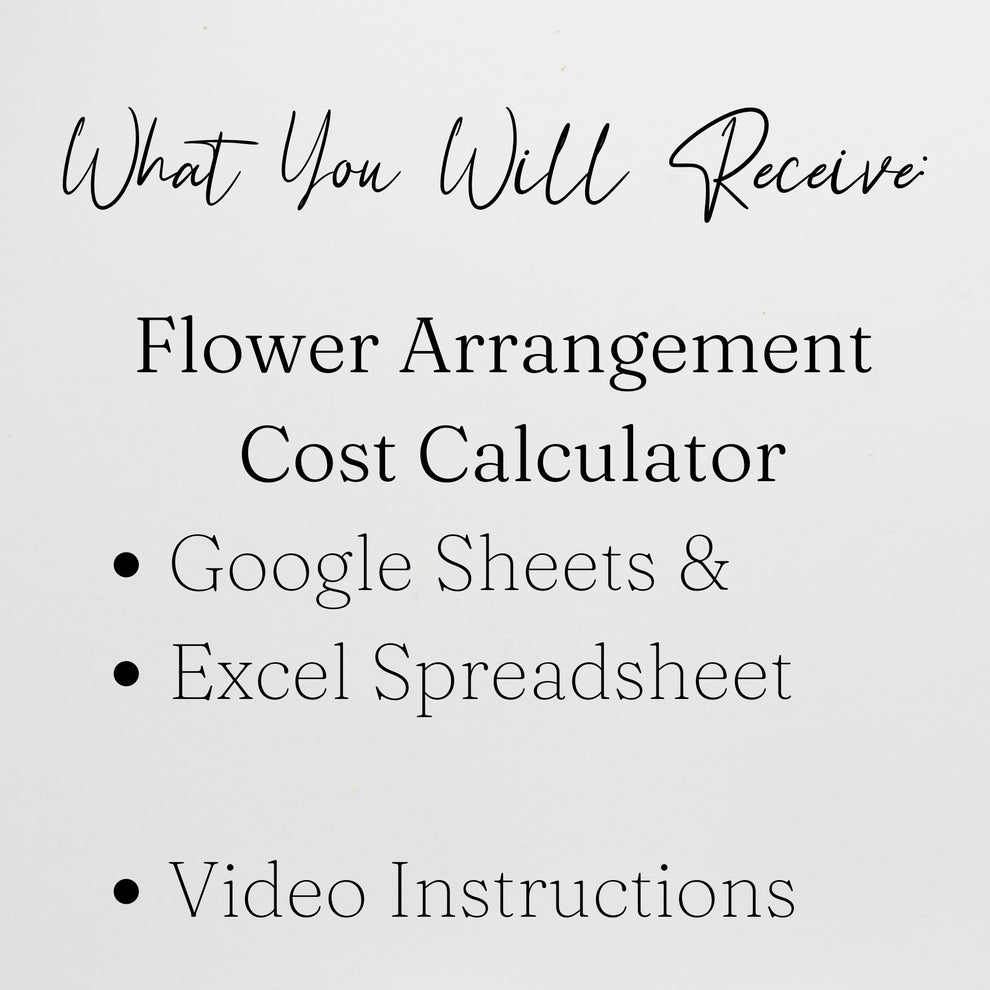 Flower Arrangement Cost Calculator Template for Google Sheets and Exce ...