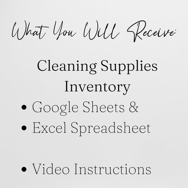 Cleaning Supplies Inventory Tracker Template Google Sheets and Excel S ...