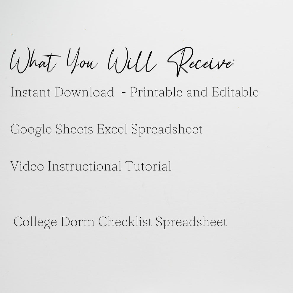 College Dorm Room Essentials Checklist Template Google Sheets Excel Sp ...