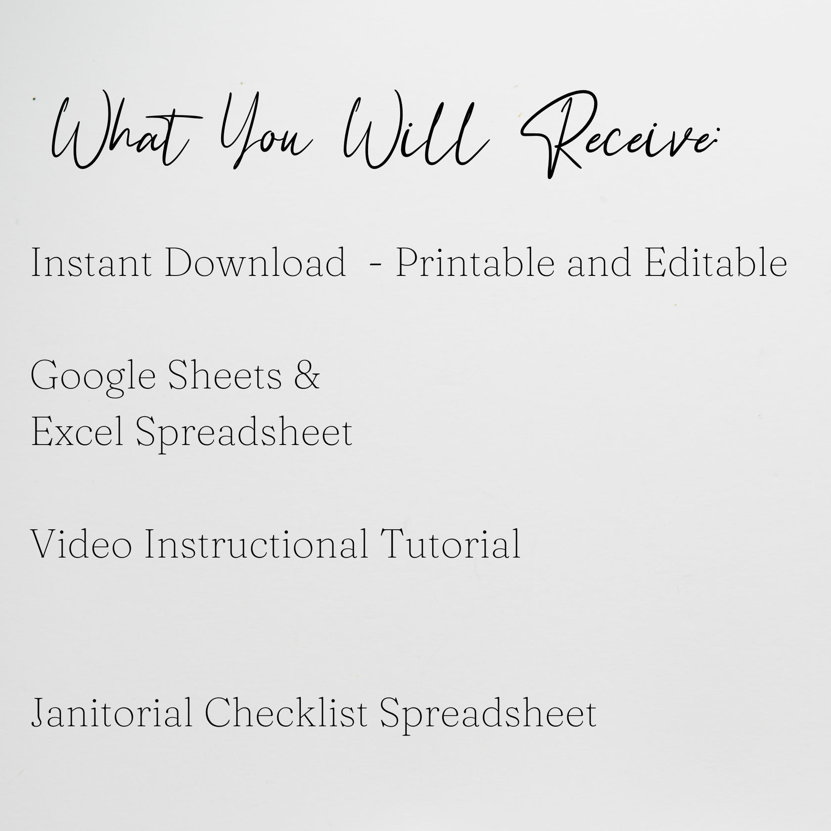 Janitorial Checklist Template Google Sheets and Excel Spreadsheet ...