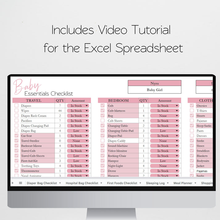 Baby Planner Template Bundle Google Sheet and Excel Spreadsheet – Savvy ...