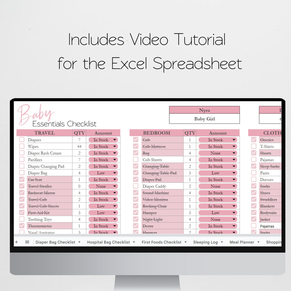 Baby Planner Template Bundle Google Sheet and Excel Spreadsheet – Savvy ...