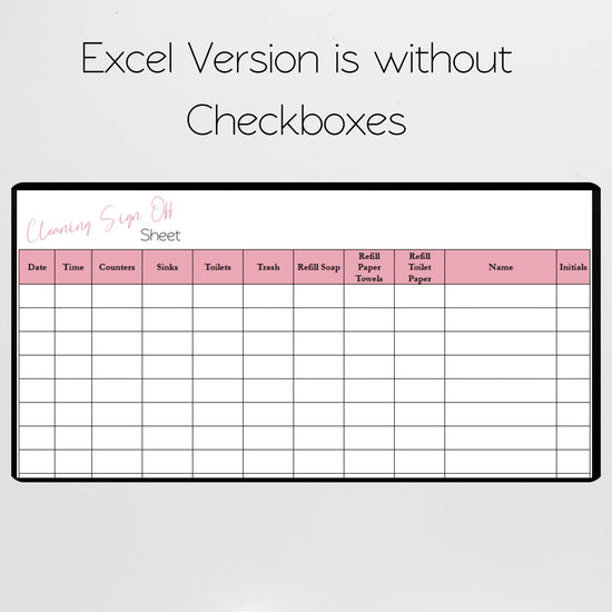 Bathroom Cleaning Sign Off Sheet Google Sheets and Excel Spreadsheet ...