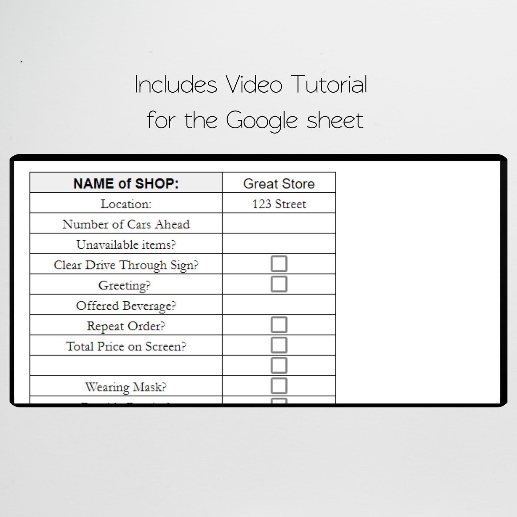 Mystery Shopper Tracker Google Sheet and Excel Spreadsheet – Savvy and ...