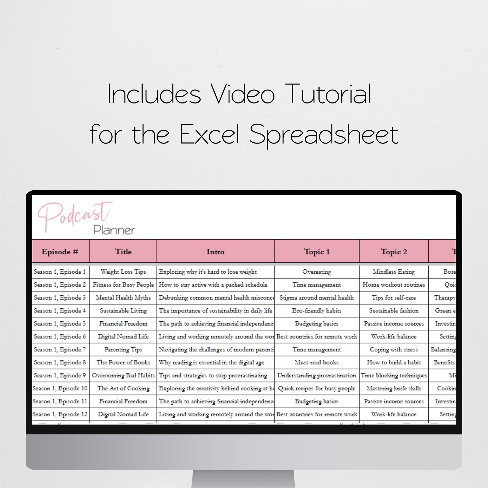Podcast Planner Template Google Sheets – Savvy and Thriving