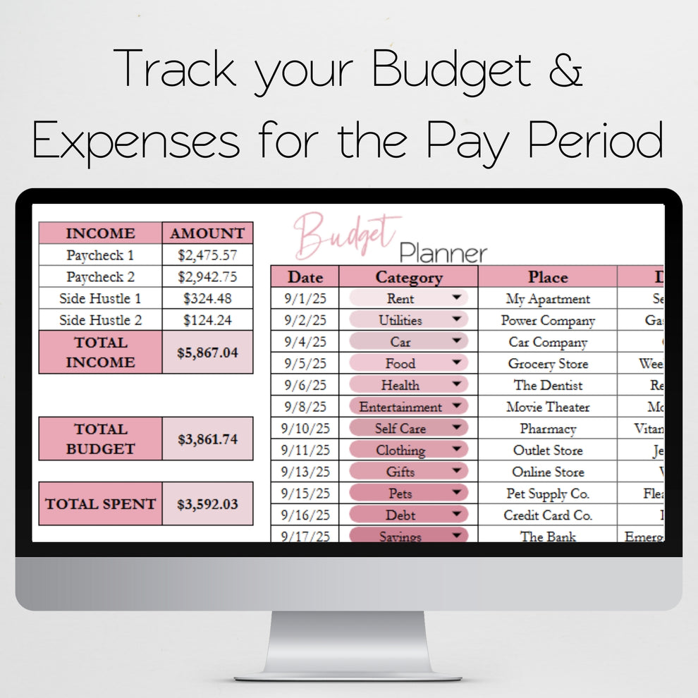 Budget Planner Template Google Sheets and Excel Spreadsheet – Savvy and ...