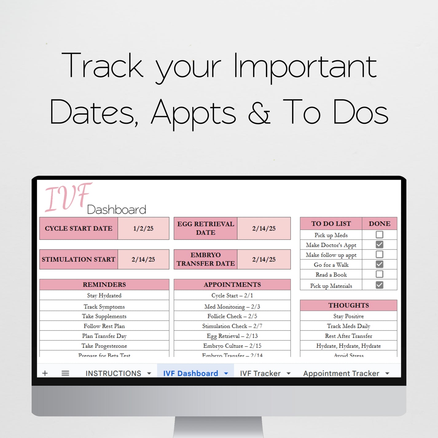 IVF Planner Template Bundle Google Sheet and Excel Spreadsheet – Savvy ...